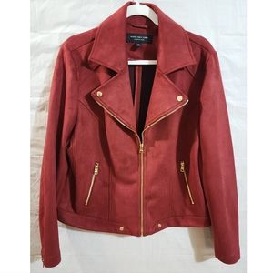 Marc New York | Jackets & Coats | Nwot Red Suede Leather Bomber Jacket ...